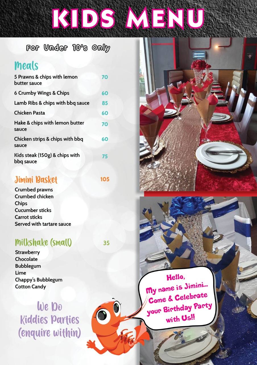 Menu at Jimmy's Killer Prawns Gateway restaurant, Umhlanga, Shop G340 ...