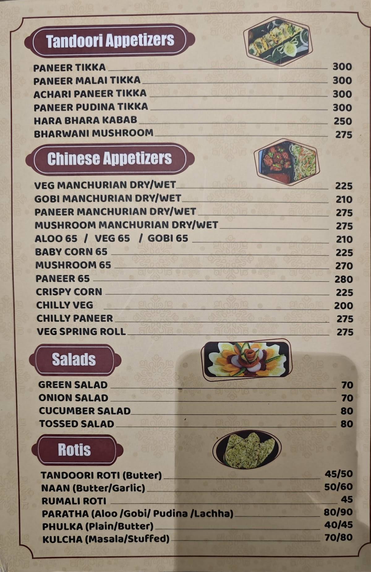 Menu at Dwaraka A/c Veg. Restaurant & Tiffins - Hotel Rukmini Reviera ...