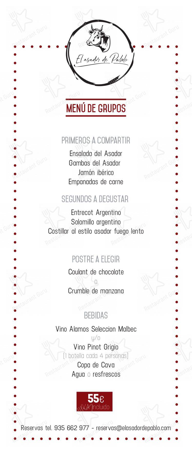 Menu at EL ASADOR DE PABLO- Restaurante Argentino, Sant Joan Despí
