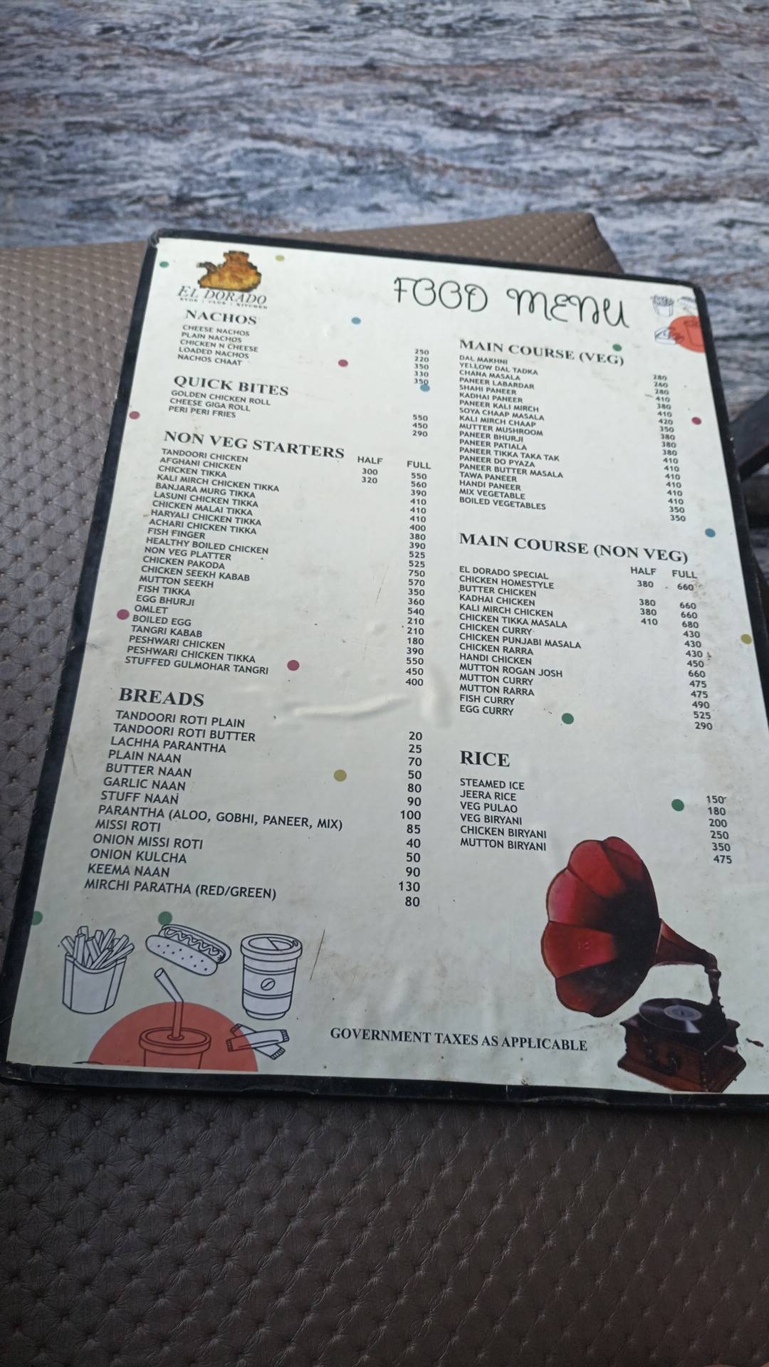 Menu at EL Dorado BYOB TAVERN KITCHEN, Faridabad