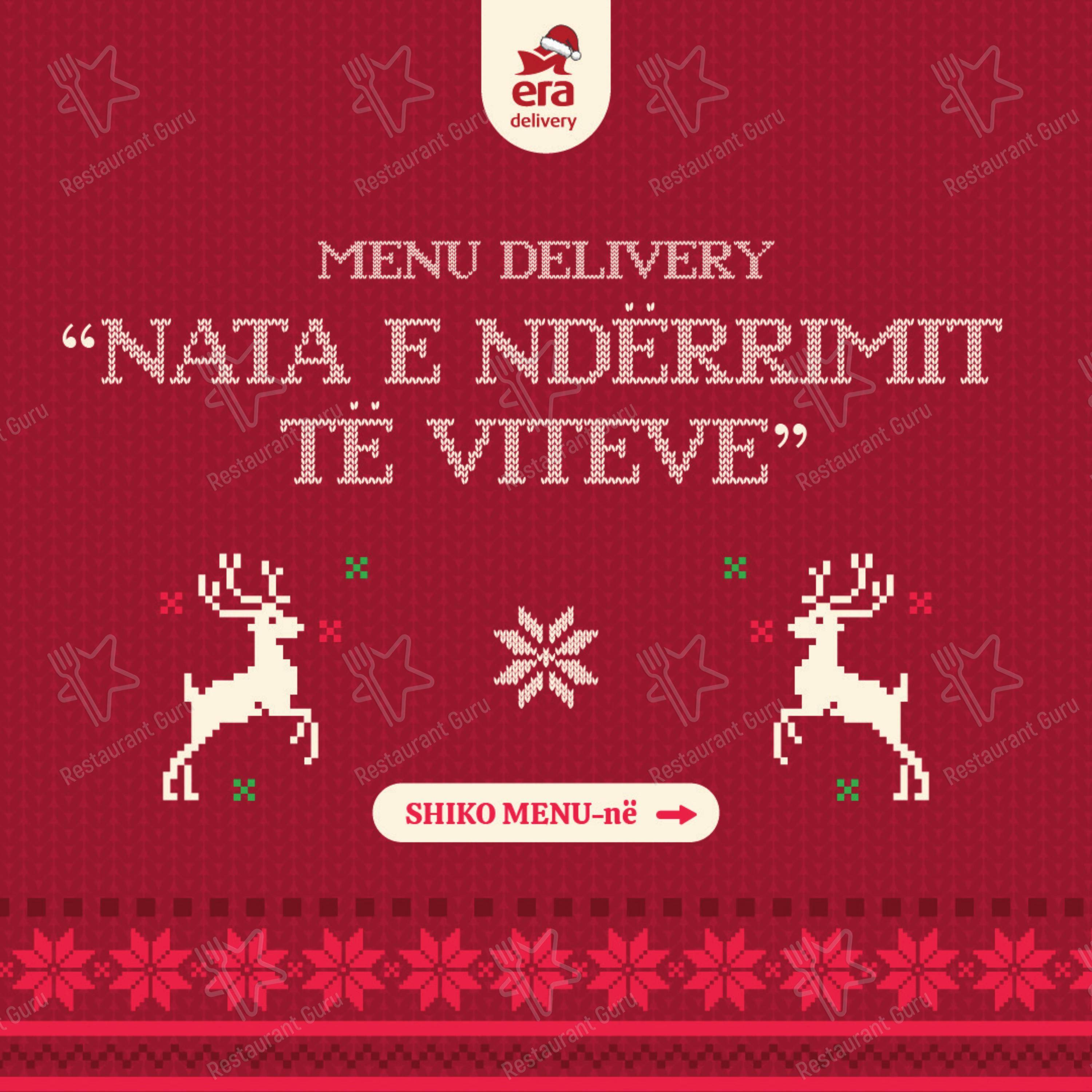 Menu at ERA DELIVERY restaurant, Tirana