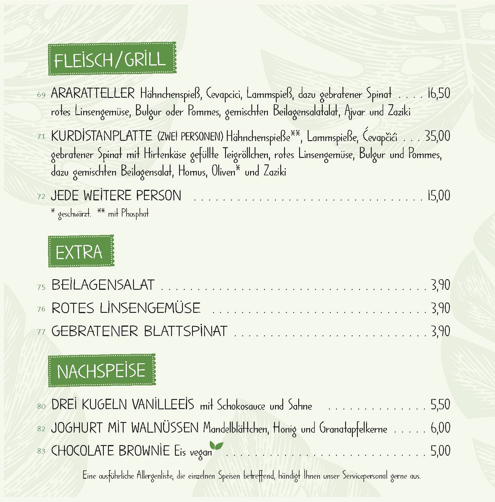 Speisekarte von EXIL Restaurant, Regensburg, Weißgerbergraben 14