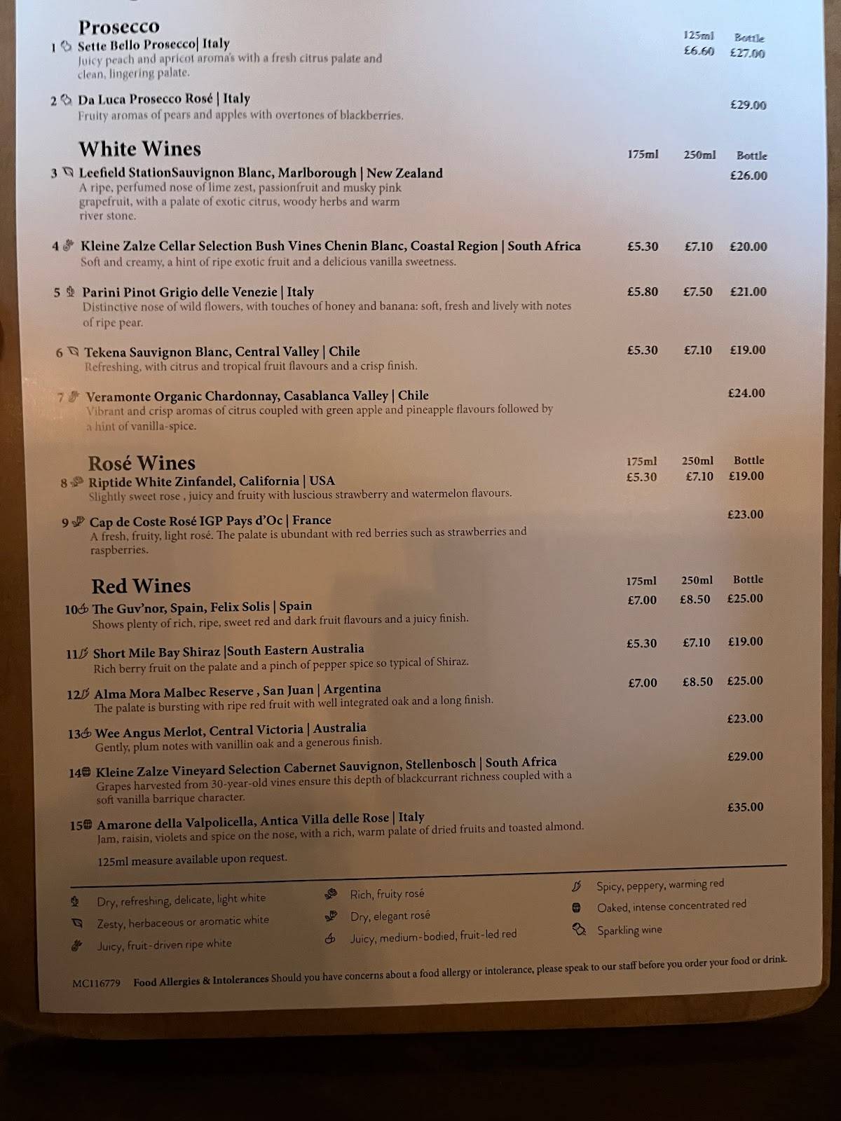 Menu at The Grapes pub & bar, Livingston
