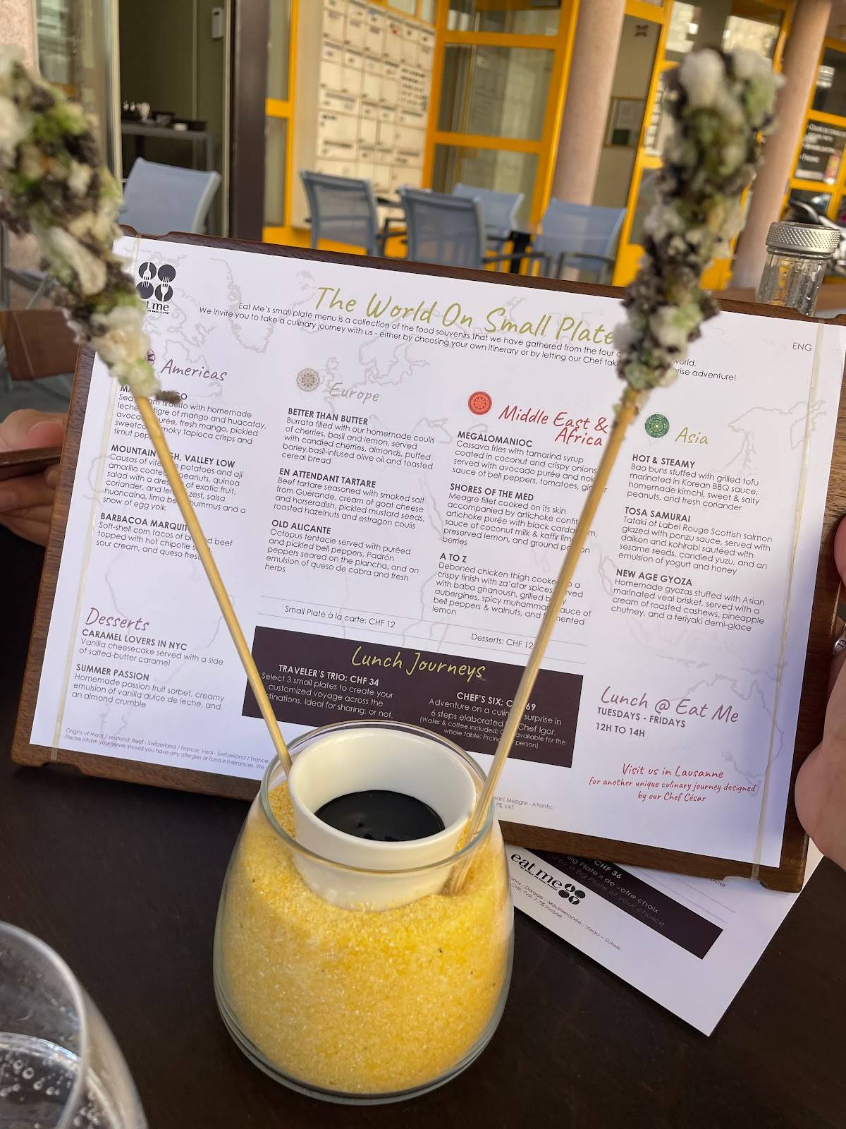 Speisekarte von Eat Me Restaurant Geneva, Genf, Rue Zurlinden 6