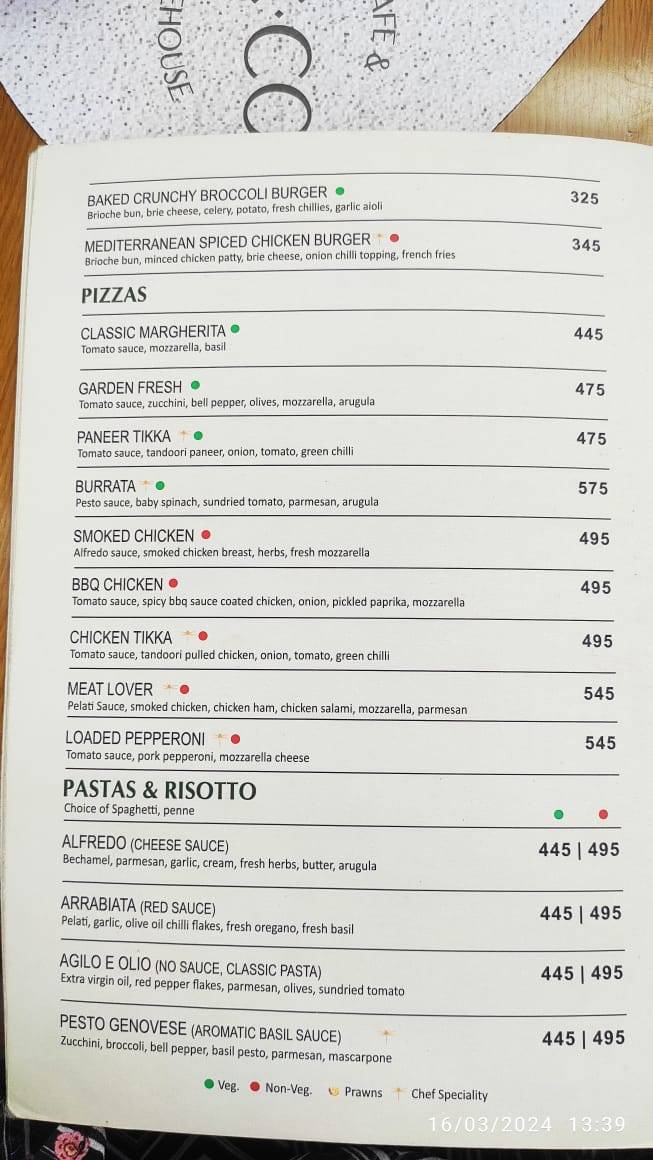 Menu at Ecco cafe & Alehouse, Patiala