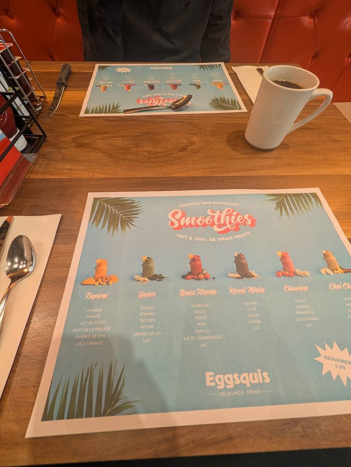 Menu au Eggsquis Quebec-Hamel restaurant, Québec, Wilfrid-Hamel Blvd