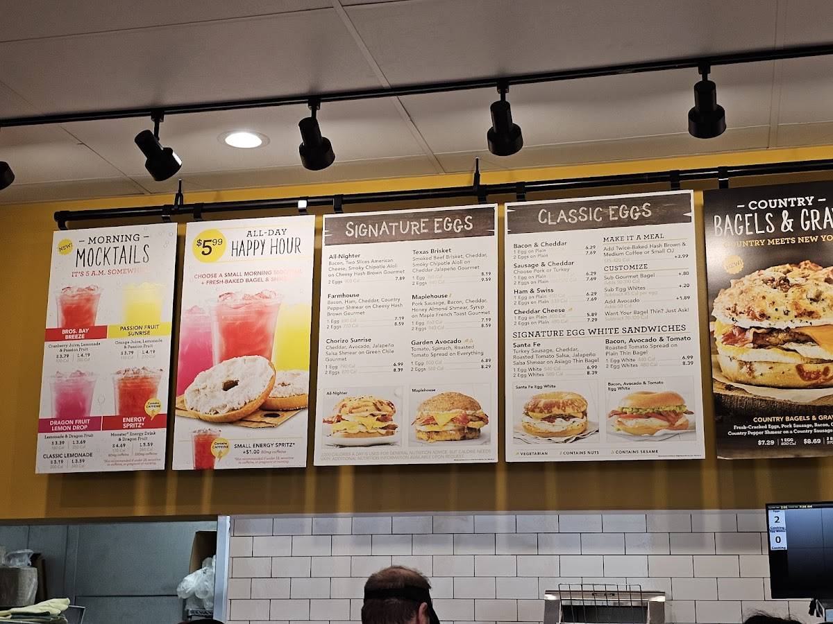 Menu at Einstein Bros. Bagels restaurant, Oklahoma City, S Sunnylane Rd