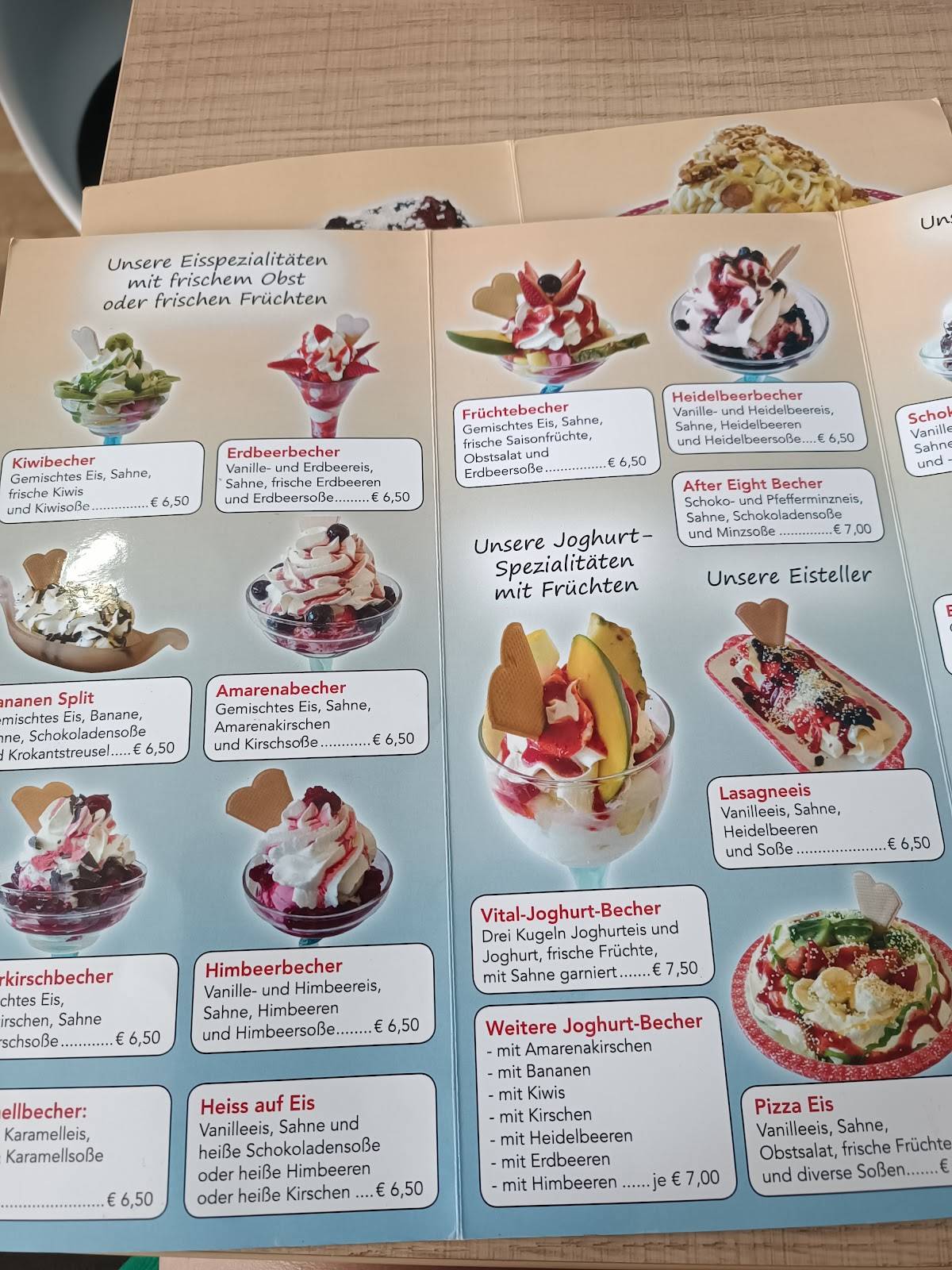 Speisekarte von Eis Café Krup cafe, Halstenbek