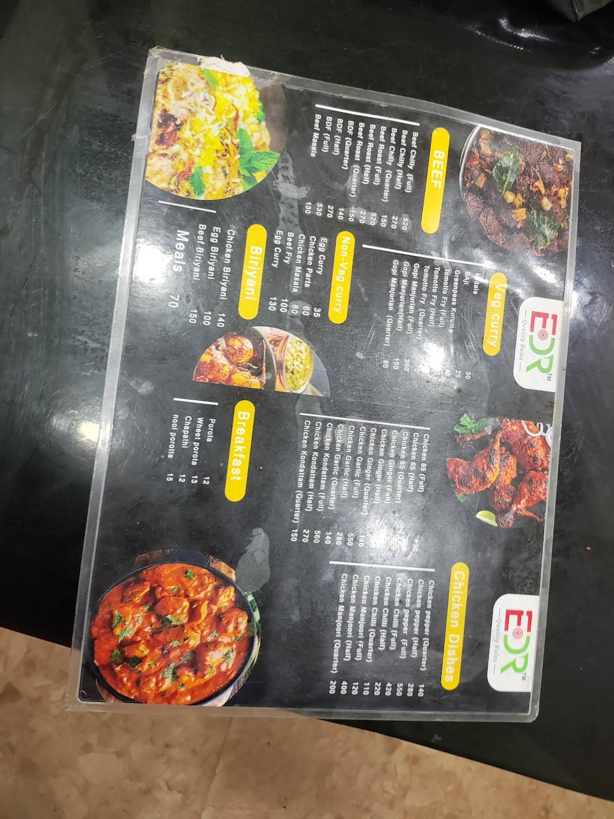 Menu at Ekaa'S Restaurant, Mokeri