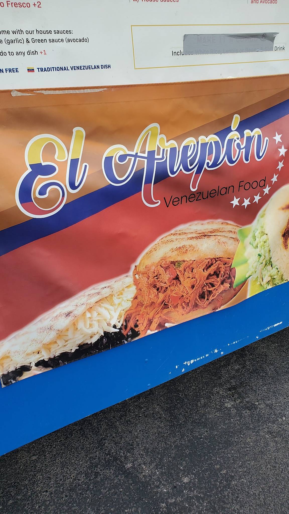 Menu at El Arepón Venezuelan Food restaurant, Bellevue