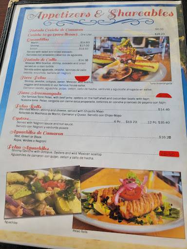 Carta del restaurante El Camaron Pelao, Anthony