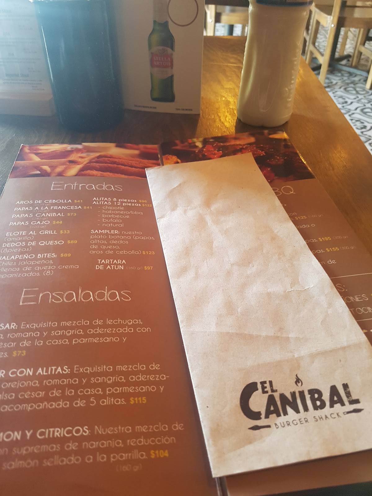 Menu at El Canibal Providencia restaurant, Guadalajara