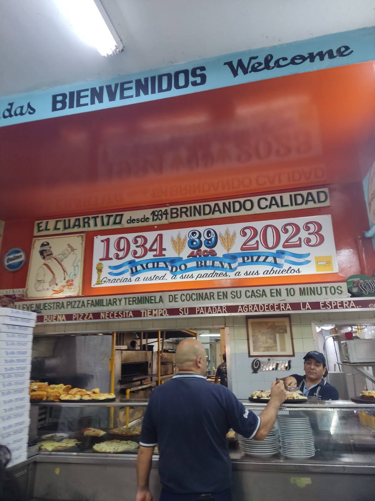 Carta de pizzería El Cuartito, Buenos Aires, Talcahuano 937