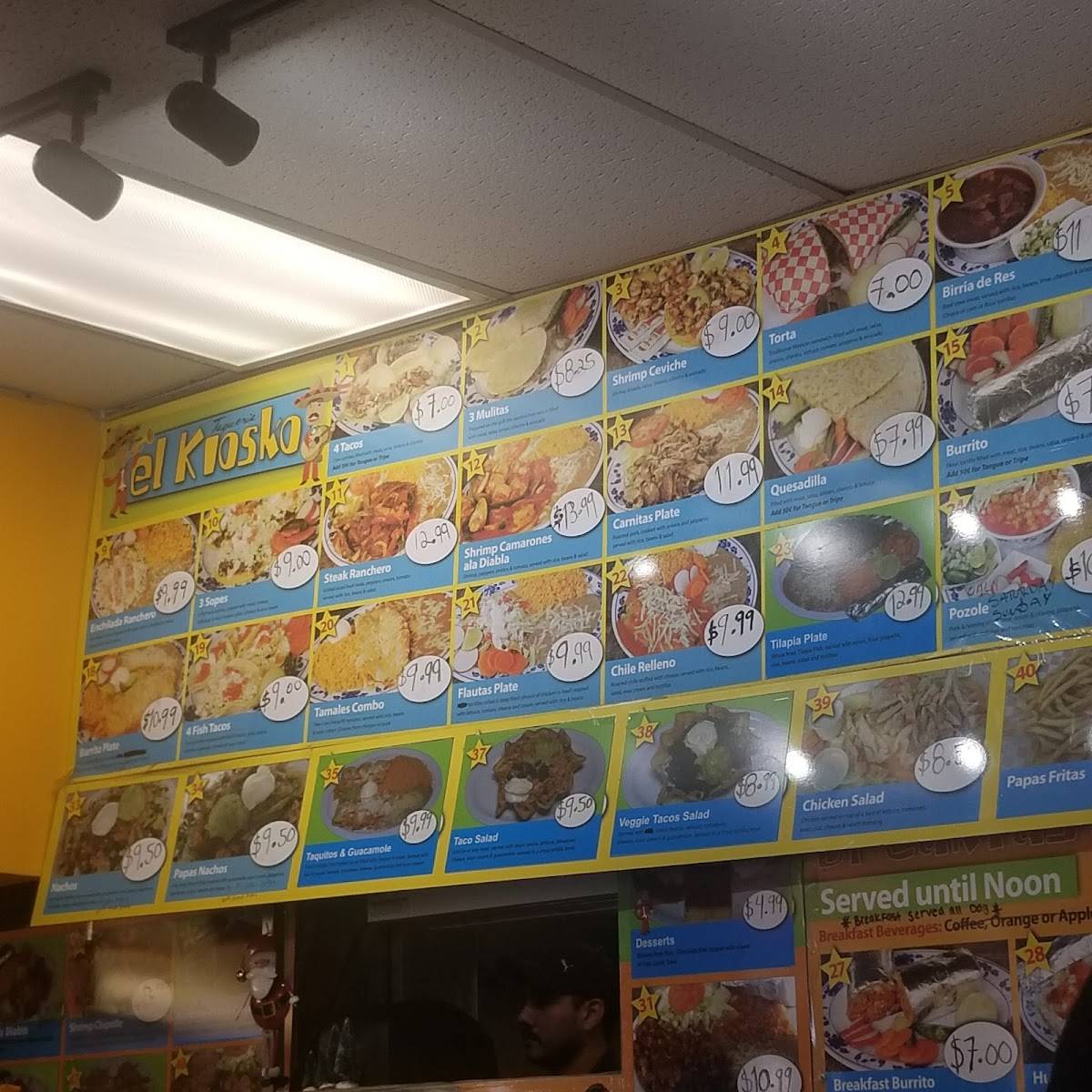 Menu at El Kiosko restaurant, Renton, 526 S 2nd St