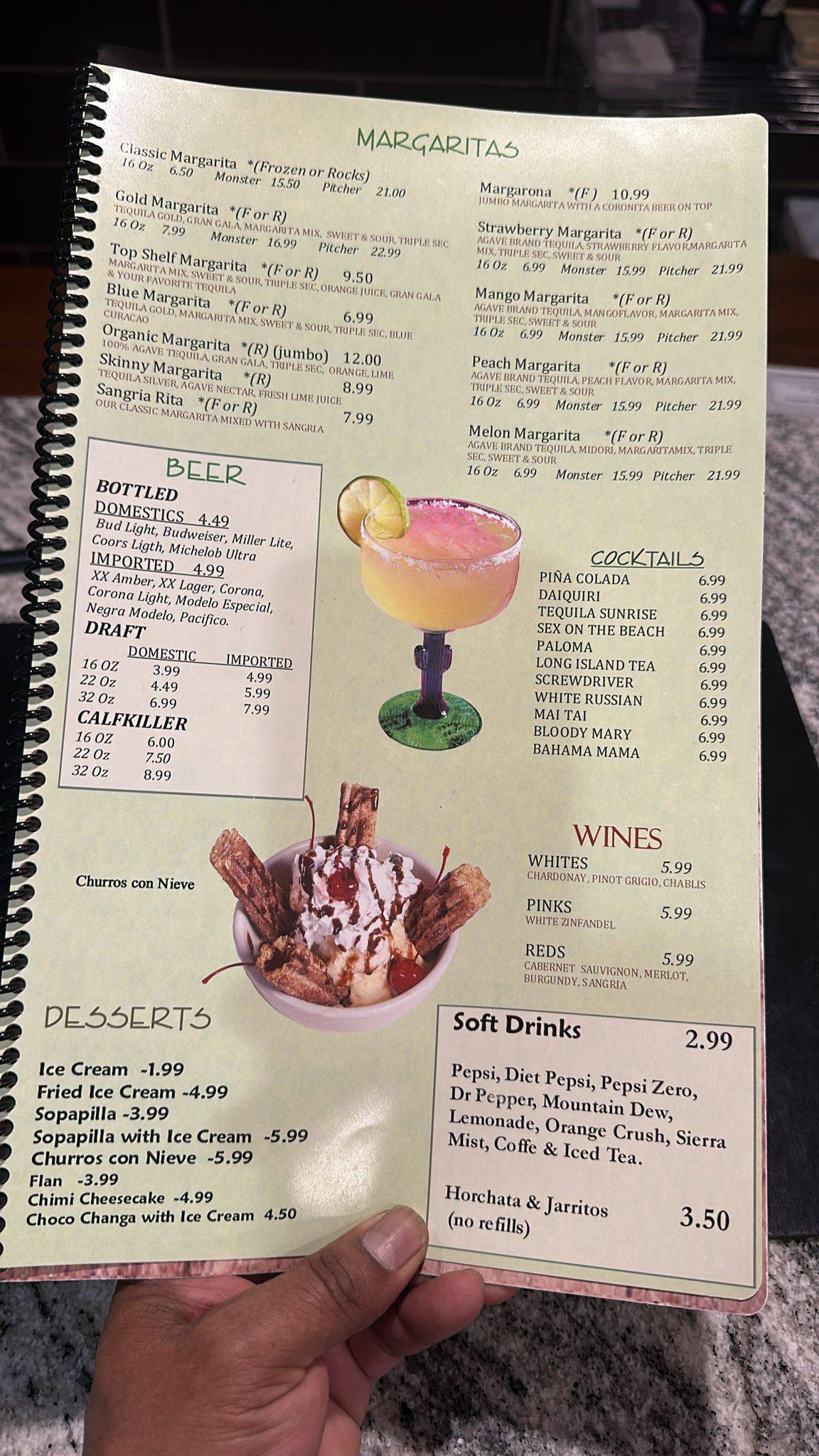Menu at El Meson San Pedro Mexican Restaurant, Sparta