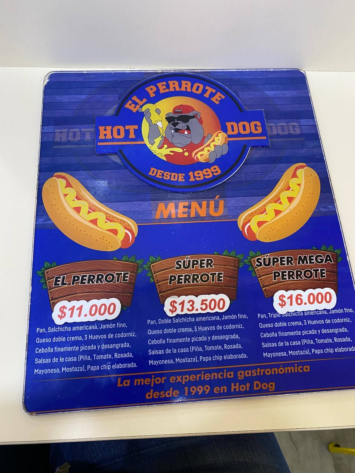 Menu at El Perrote Hot Dog Parque de los Hippies restaurant, Bogotá ...