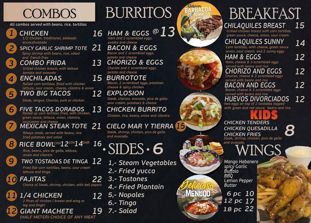 Carta del restaurante El Pollo Tote Mexican Grill, Omaha