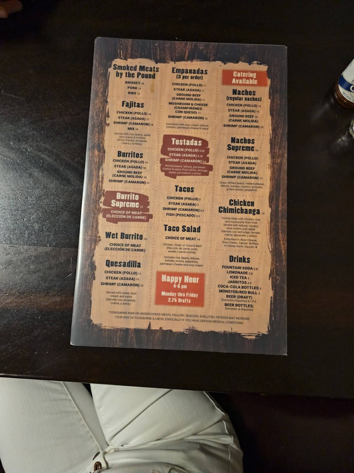Menu at El Rancho Restaurant, Indiantown