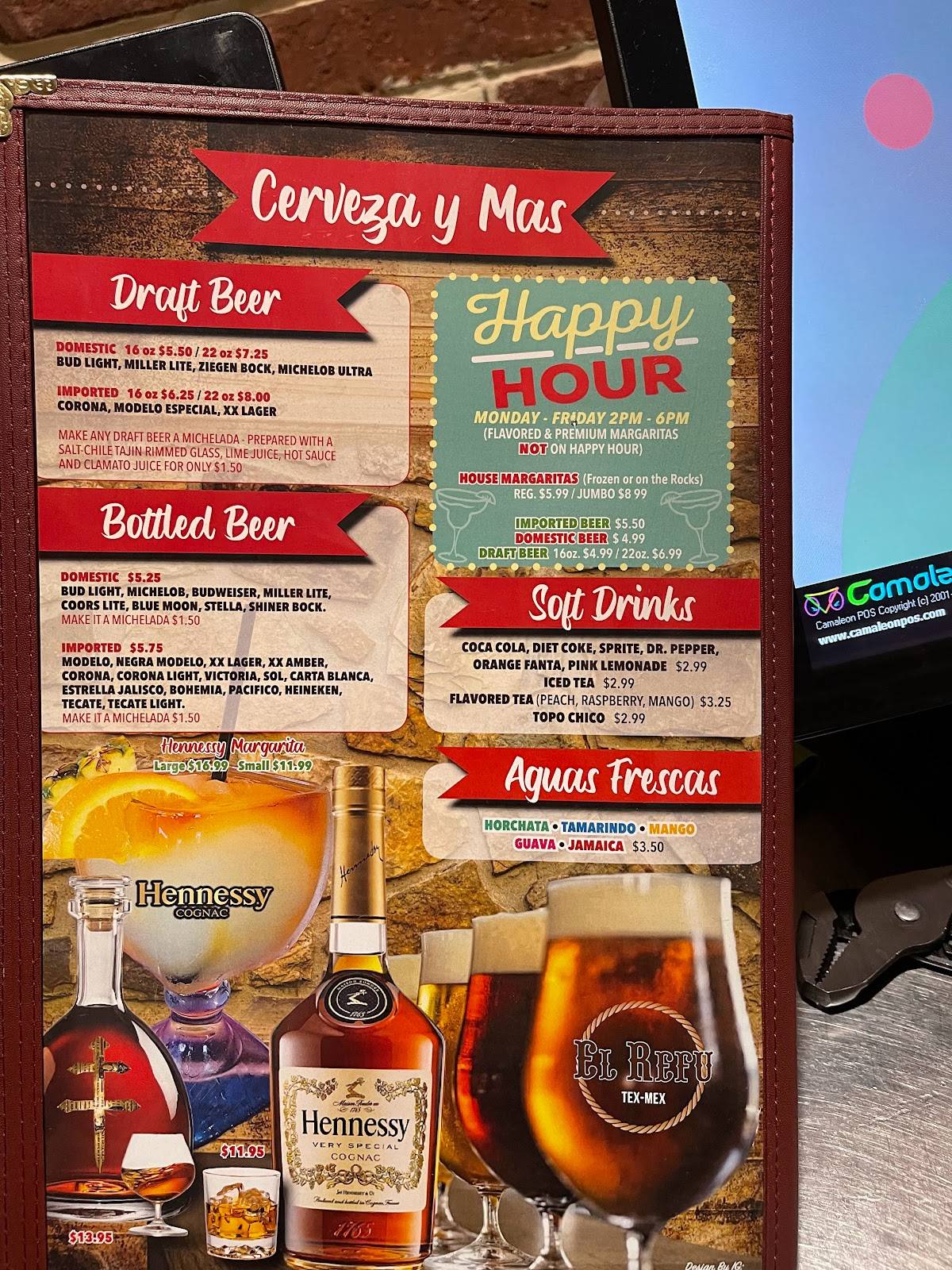 Menu at El Refu pub & bar, Humble