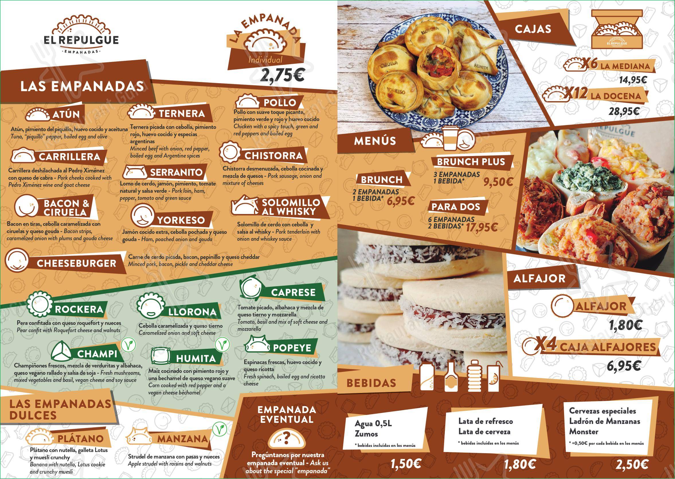 Carta del restaurante El Repulgue - Empanadas, Sevilla