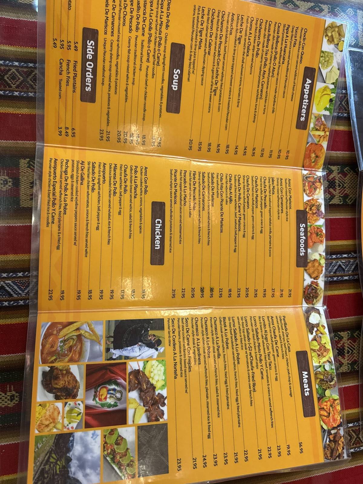 Menu at El Rocoto Peruvian Restaurant - Utah, West Valley City