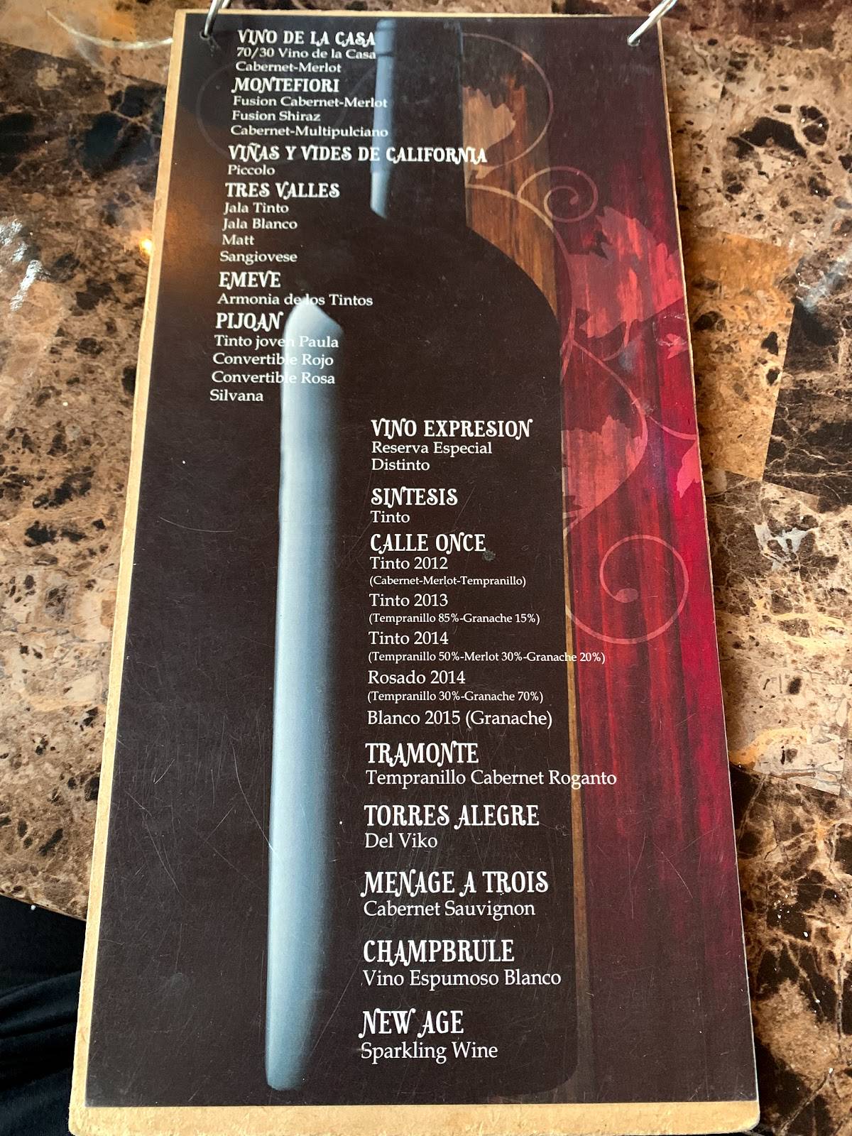 Menu at El Tapeo pub & bar, Puerto Peñasco, Bella Vista