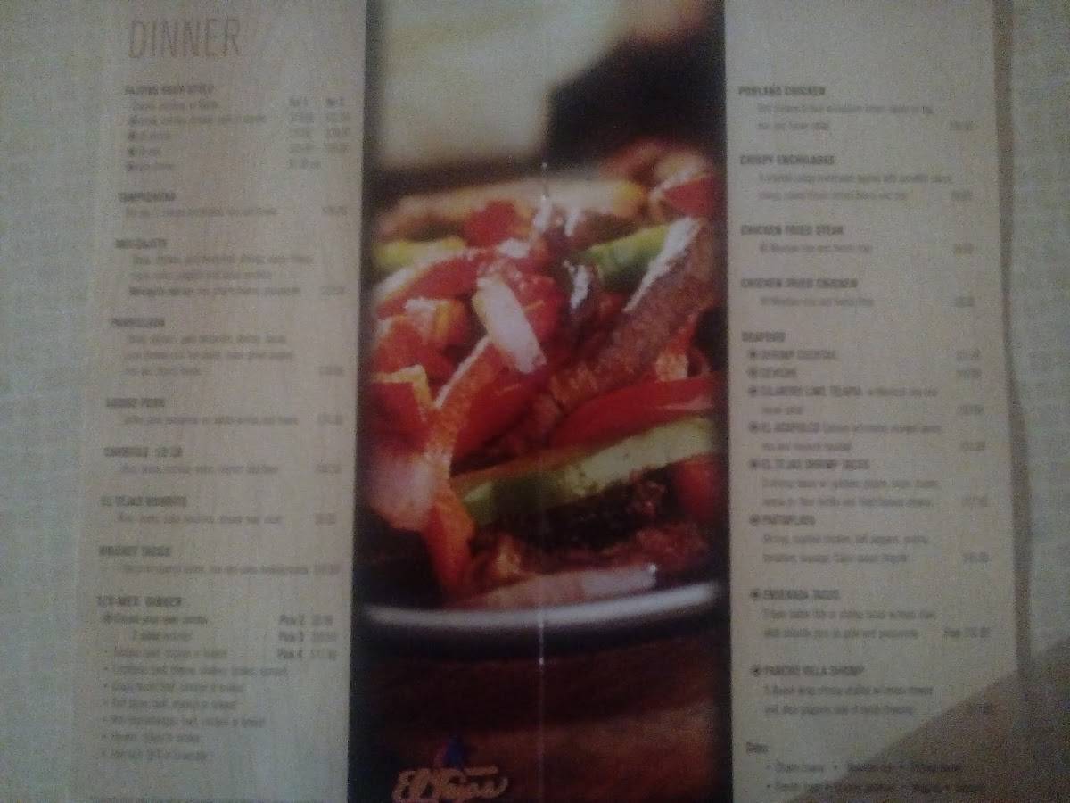 Carta de El Tejas Mexican Restaurant, North Richland Hills