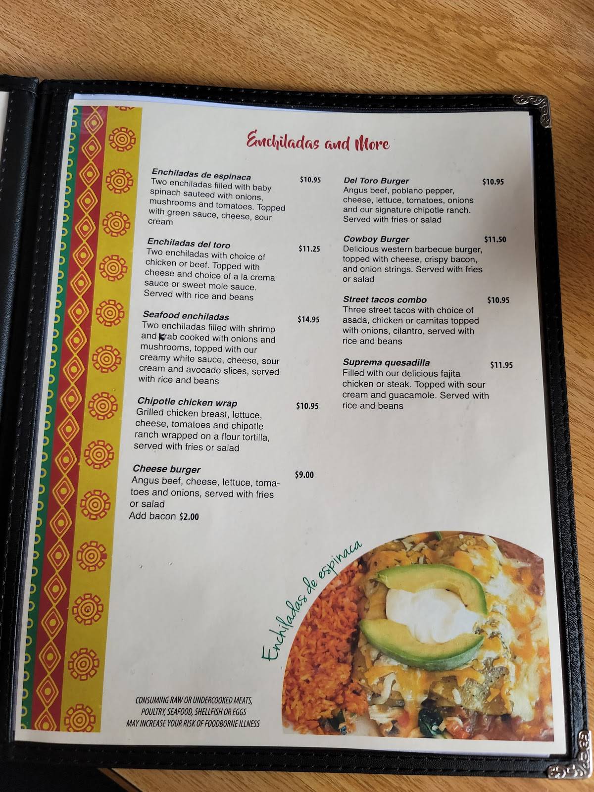Menu at El Toro Mexican Restaurant, Gulf Shores, Gulf Shores Pkwy