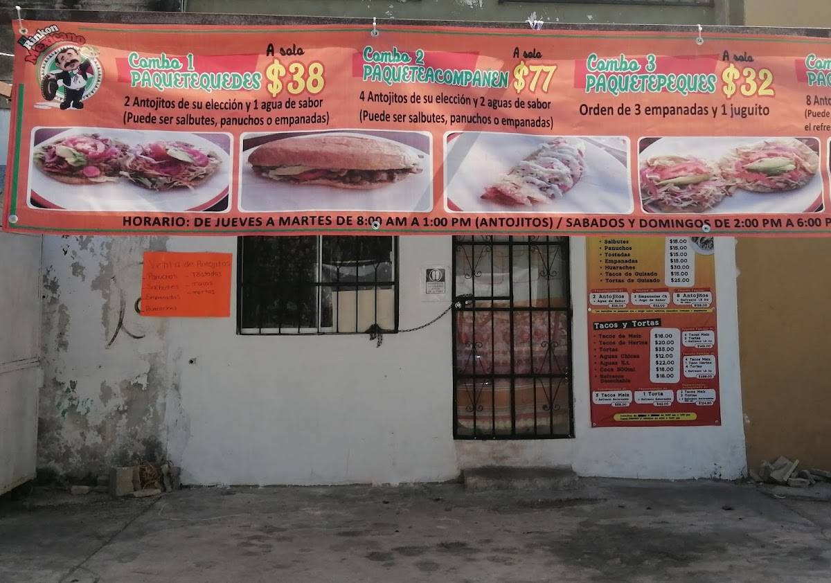 Carta del restaurante El rinkon del Mexicano, Cancún