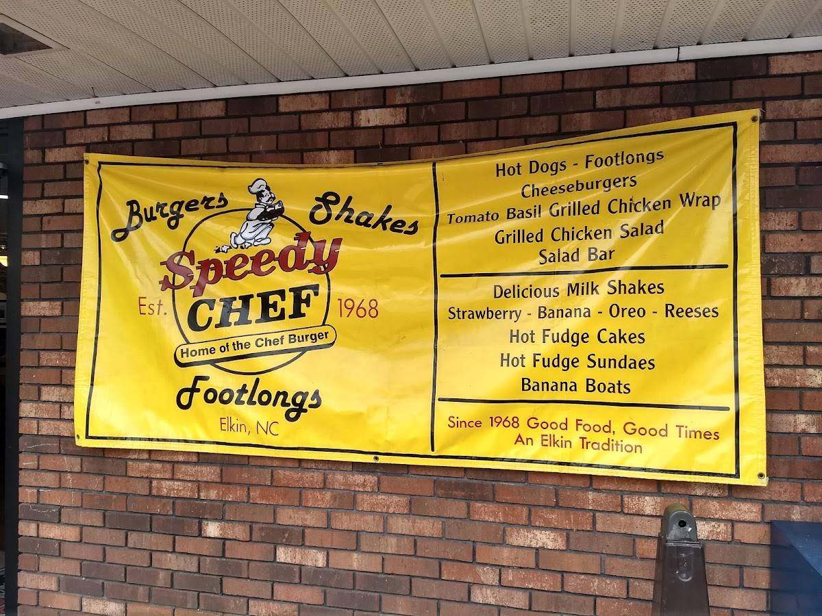 Menu at Speedy Chef restaurant, Elkin