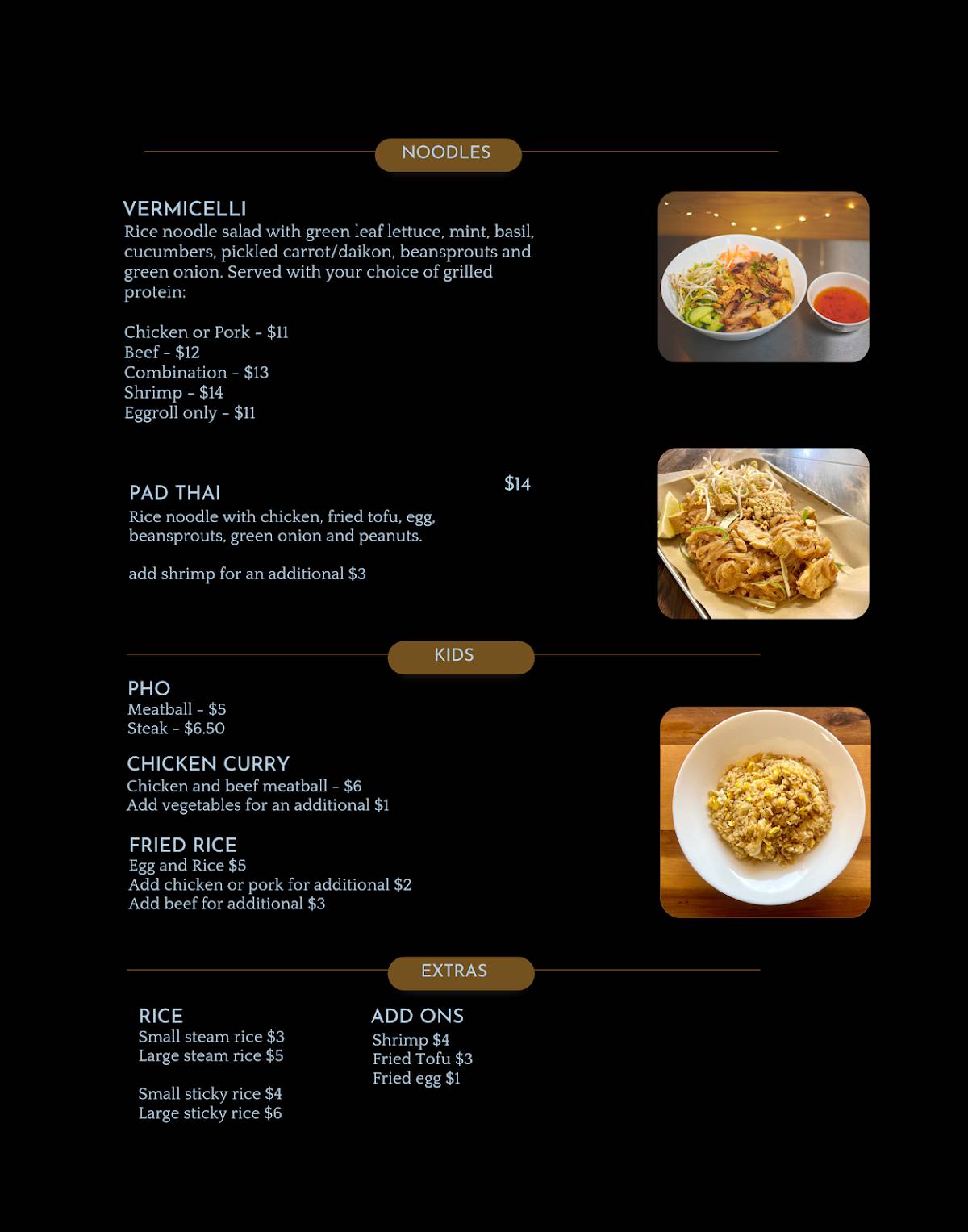 Menu at Elle's Cafe Asian Cuisine, Catoosa
