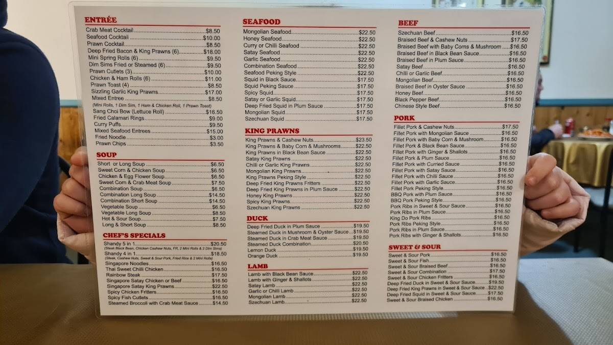 Menu at Emerald Lantern Chinese Restaurant, Lithgow