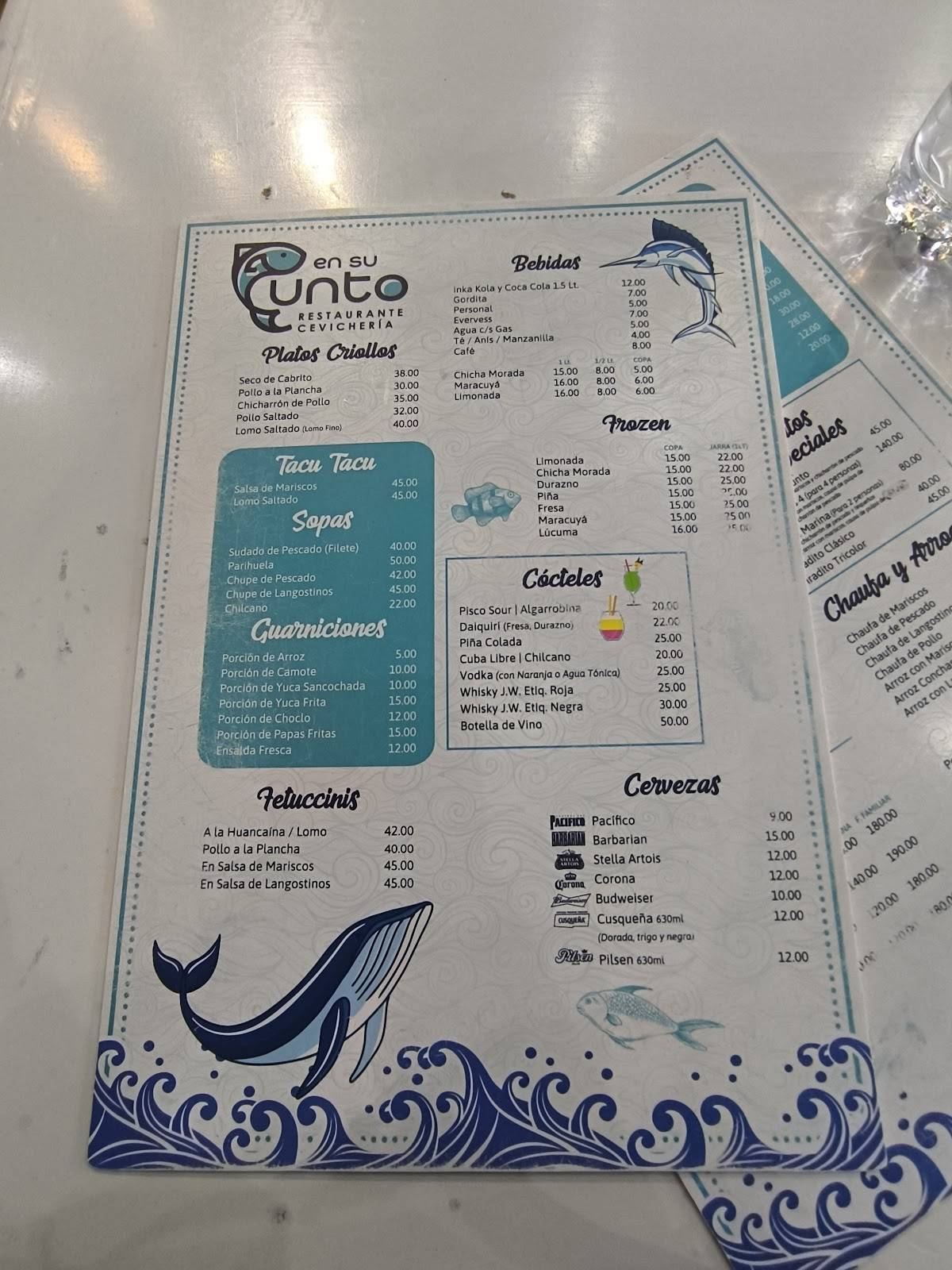Carta del restaurante En su Punto - Callao Monumental, Callao
