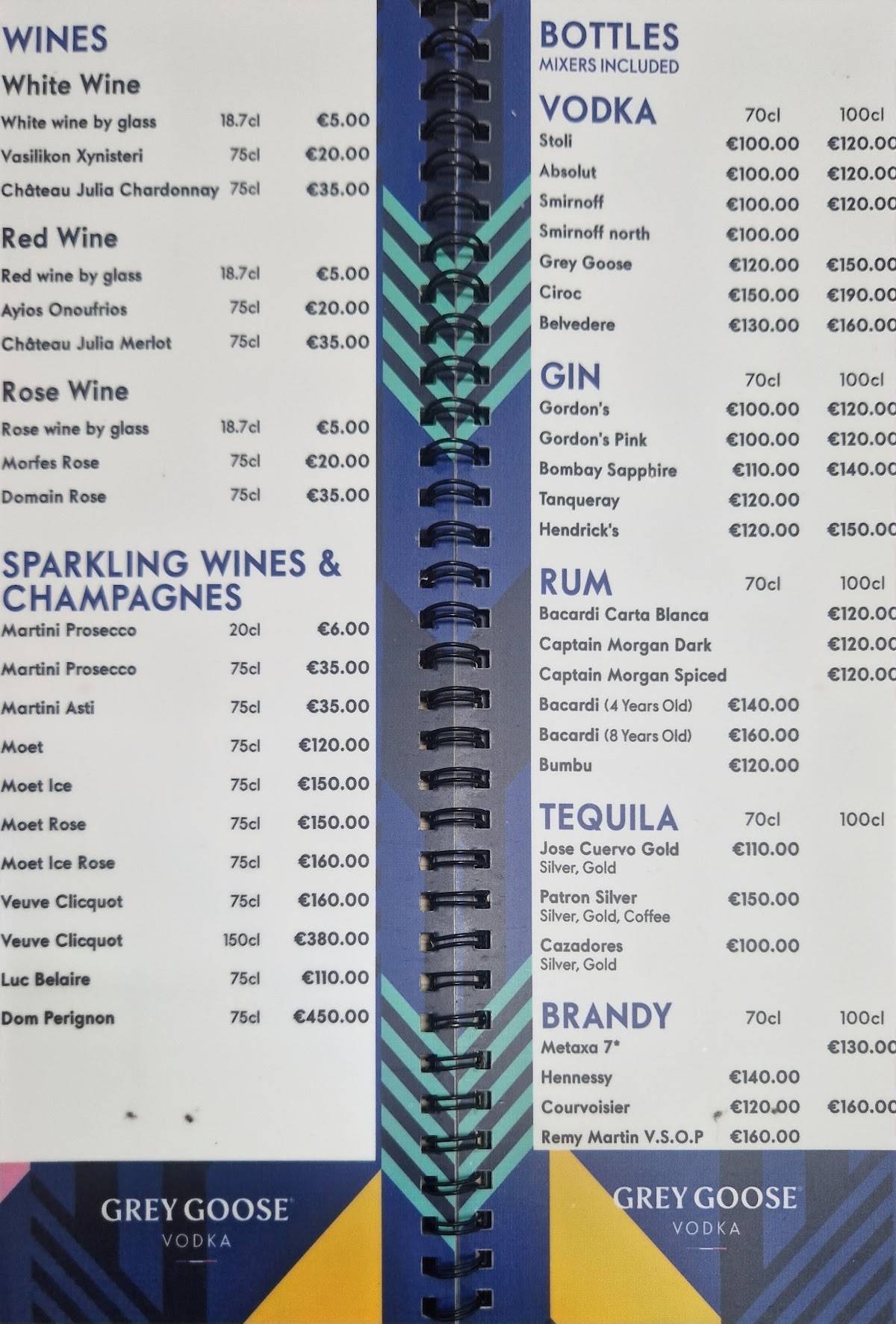 Menu at Encore Music Dance Bar and Party Venue Ayia Napa Cyprus, Ayia ...