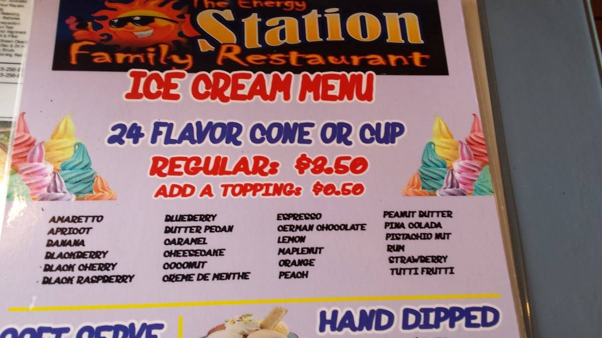 Menu at Energy Station restaurant, Harleysville