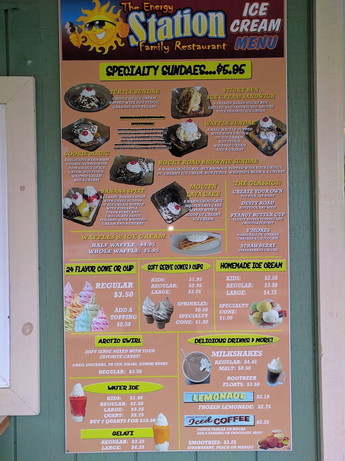 Menu at Energy Station restaurant, Harleysville