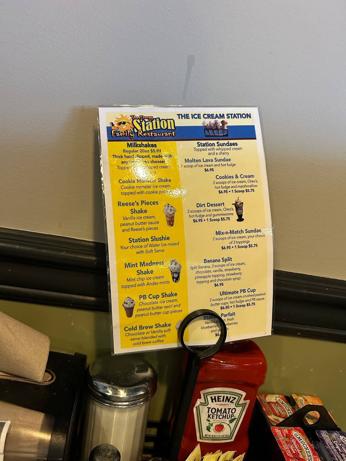 Menu at Energy Station restaurant, Harleysville