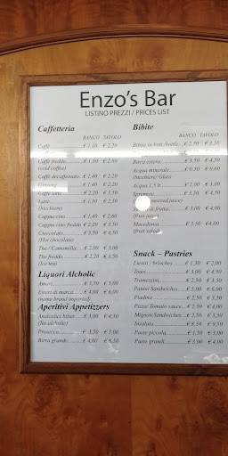 Menu da Enzo's Bar, Roma, Via dei Funari