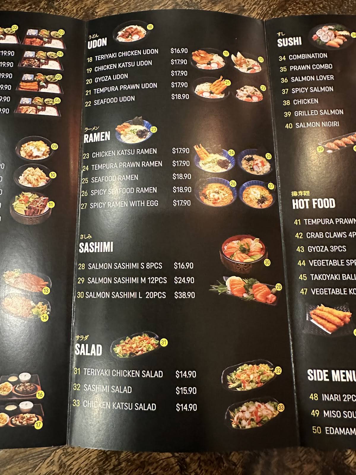Menu at Sushi Go restaurant, Ermington