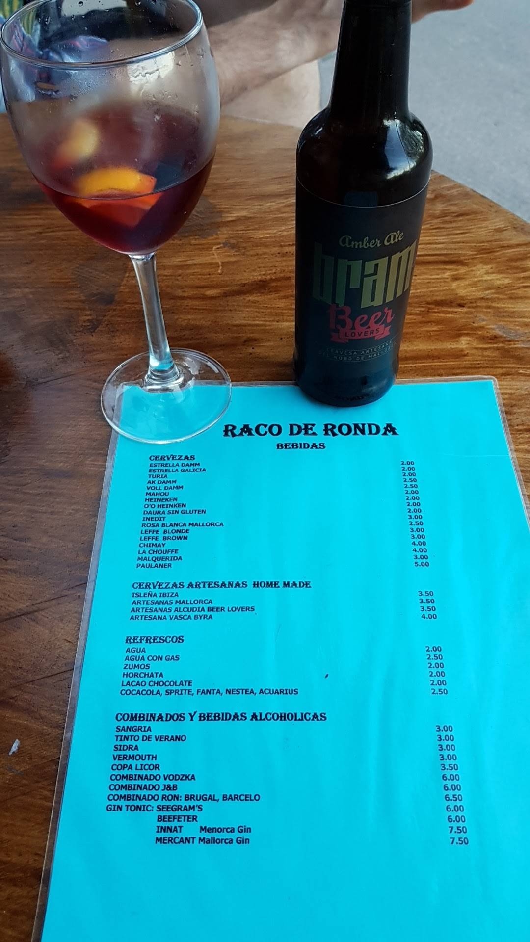 Menu at Es Racó de Ronda restaurant, Alcúdia