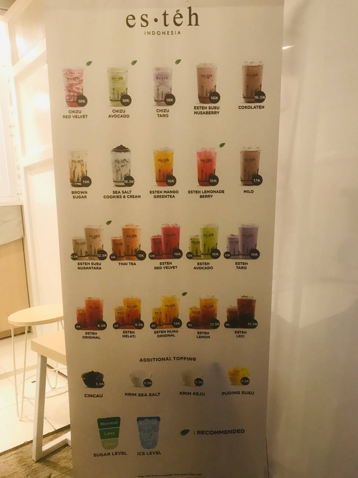 Menu at Es Teh Indonesia Lenteng Agung cafe, South Jakarta