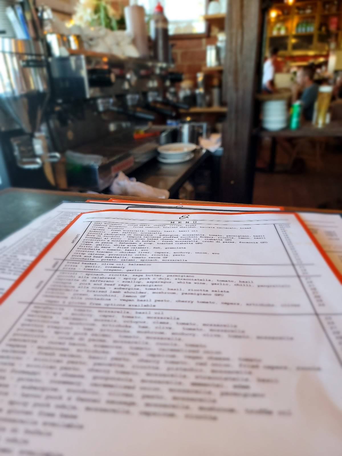 Menu at Esplanade Restaurant, Dunedin