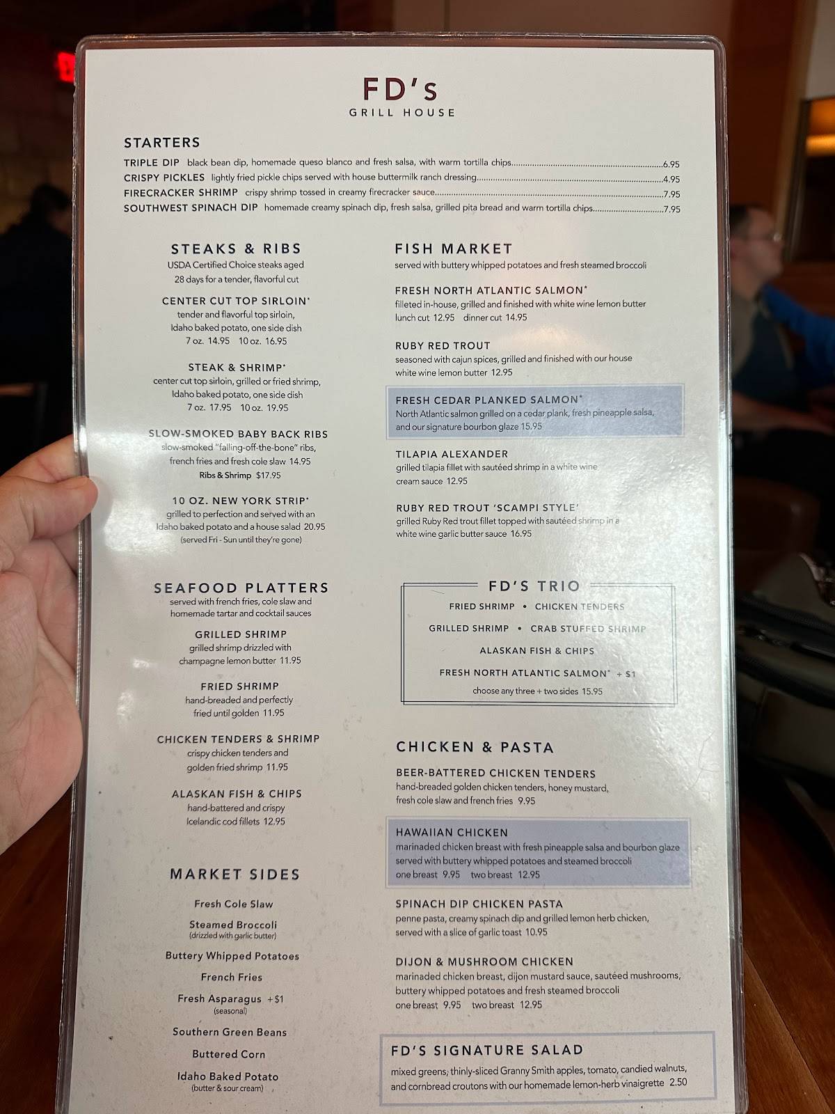 Menu at FD's Grillhouse pub & bar, Springfield