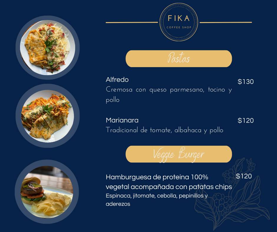 Carta del pub y bar FIKA COFFEE SHOP, Morelia