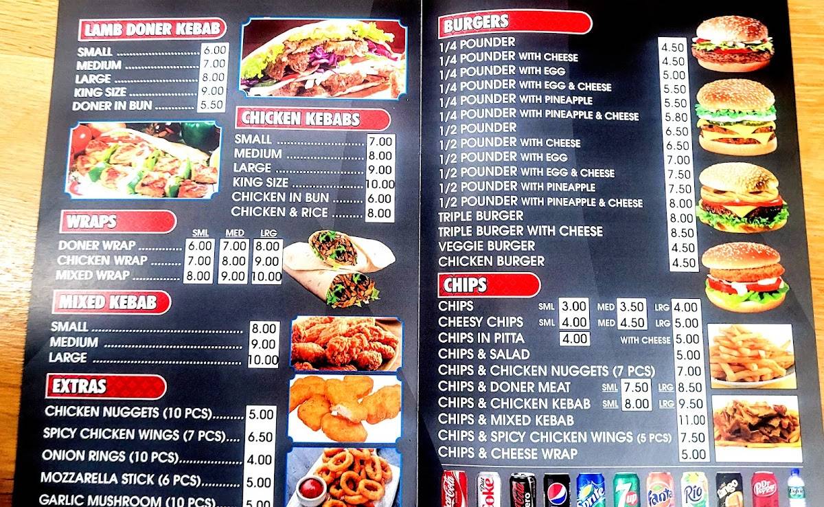 Menu at FLAME CAFE KEBAB AND TAKE AWAY, Ascot