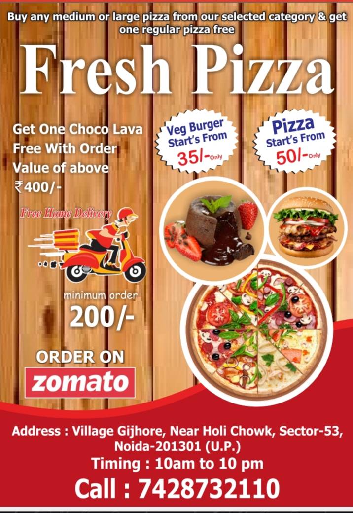 Menu at FRESH PIZZA, Noida