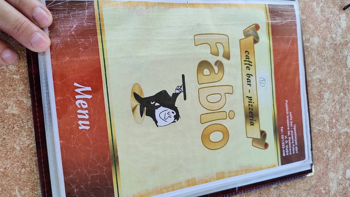 Menu at Fabio restaurant, Podstrana