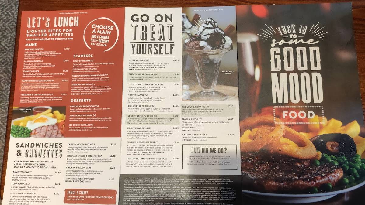 Menu at Farmer John's pub & bar, Sutton Coldfield