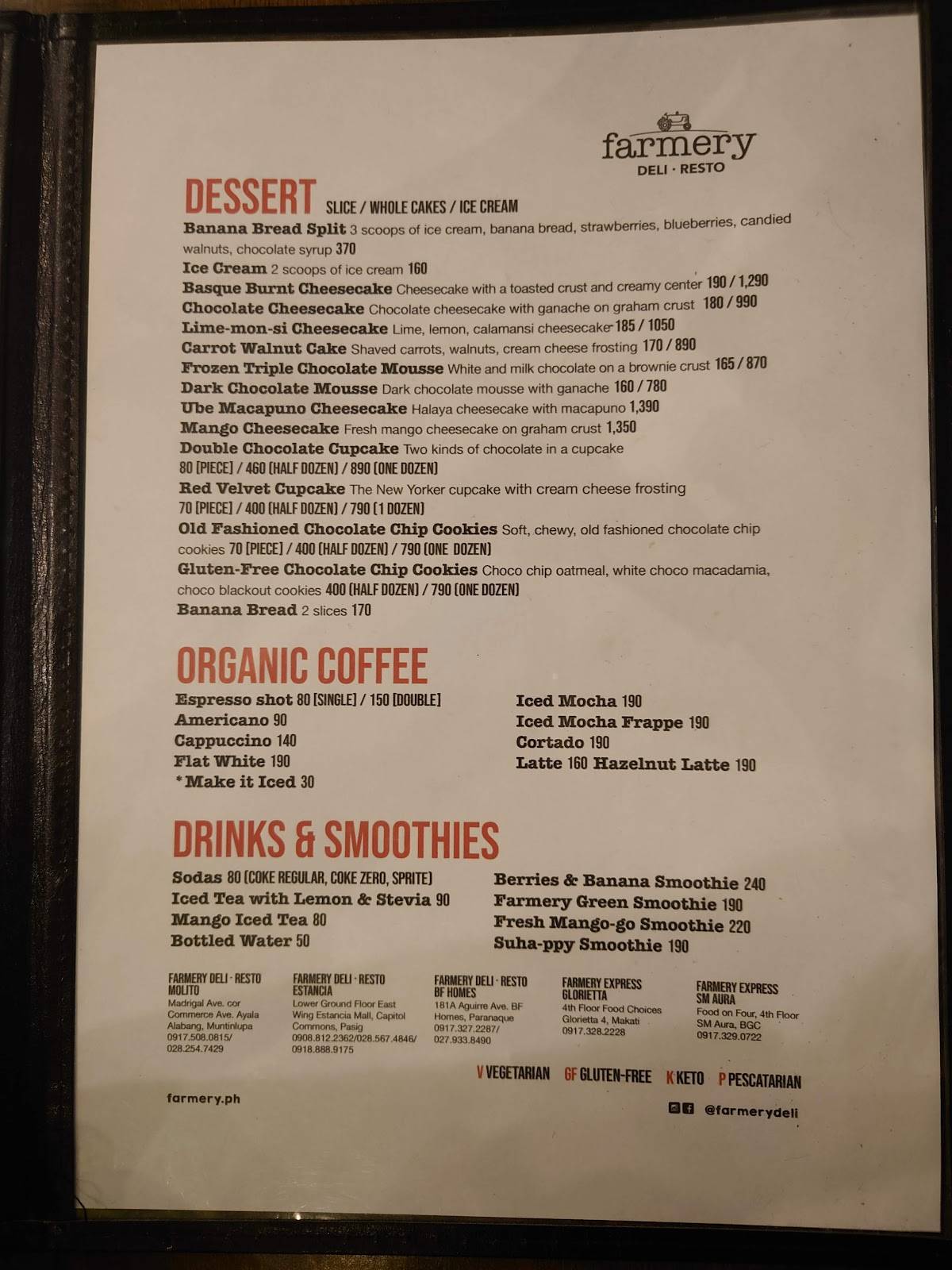 Menu at Farmery Deli-Resto Molito restaurant, Muntinlupa
