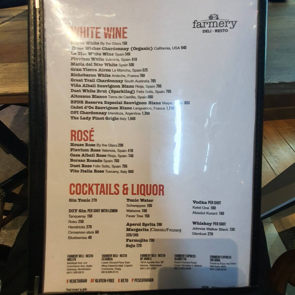 Menu at Farmery Deli-Resto Molito restaurant, Muntinlupa